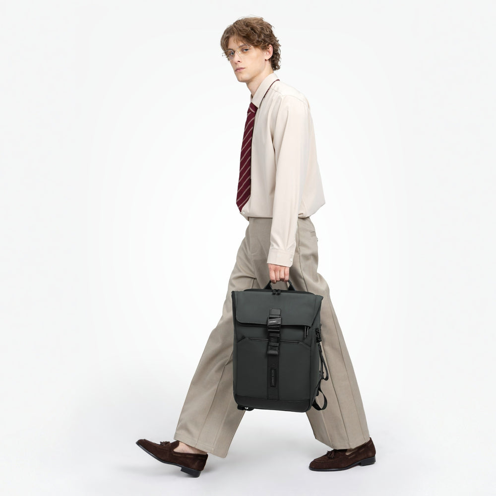 Herman Pro Half-Roll Top Backpack-Green | Travel Backpack | Nayo Smart